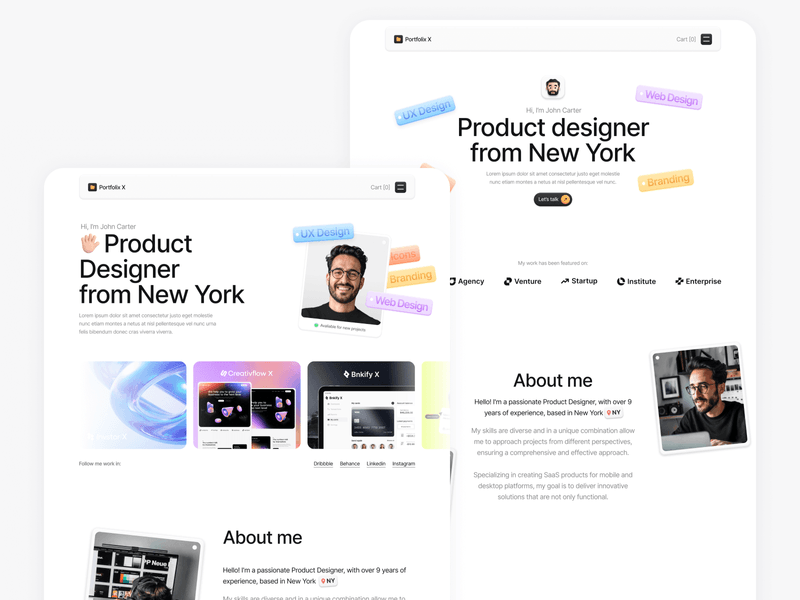 22+ Portfolio Webflow Templates | BRIX Templates