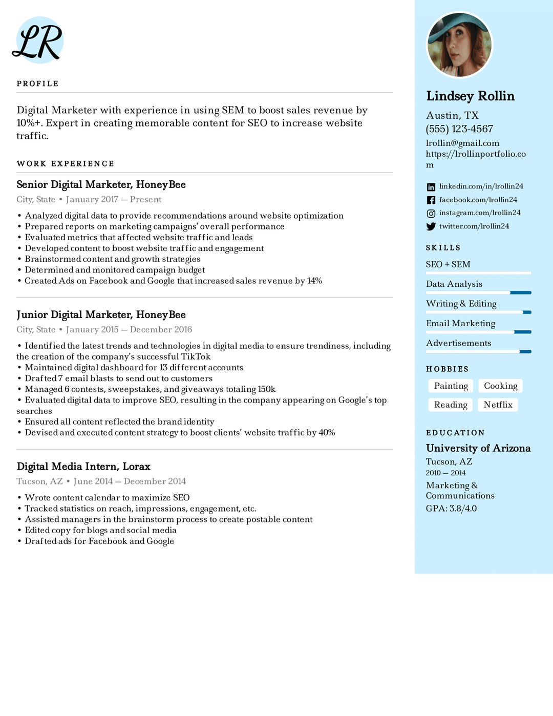 Digital Media Marketer Resume Example & Writing Tips for 2025