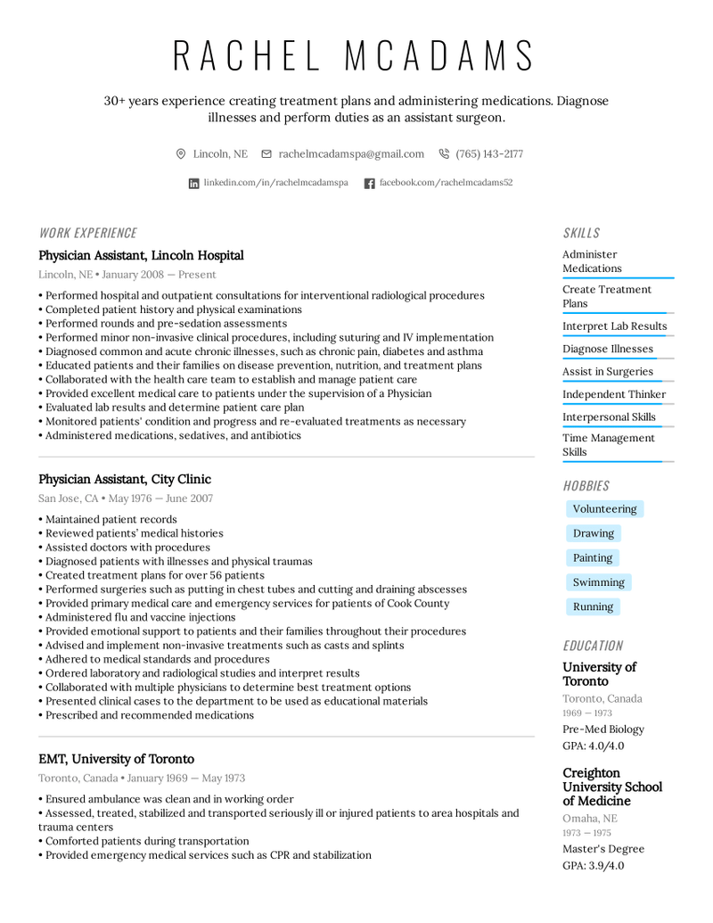 Two-Column Resume Templates & Formats for 2025 | Easy Resume