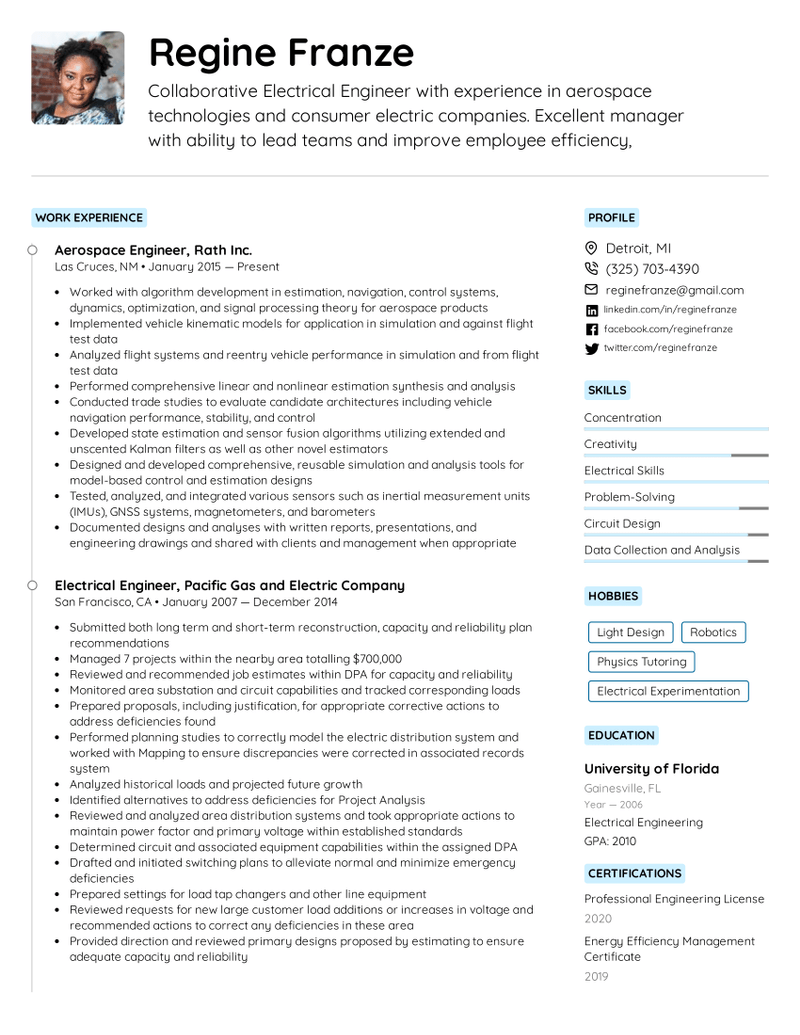 Two-Column Resume Templates & Formats for 2025 | Easy Resume