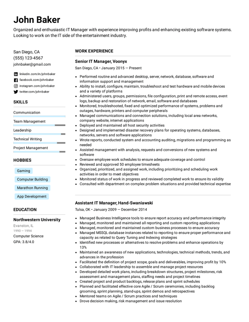 How to Write a Resume Header | Easy Resume