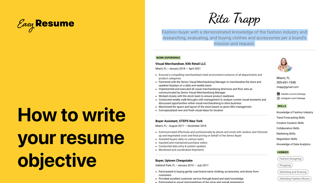 How to Write Your Resume Objective Statement in 2025 | Easy Resume