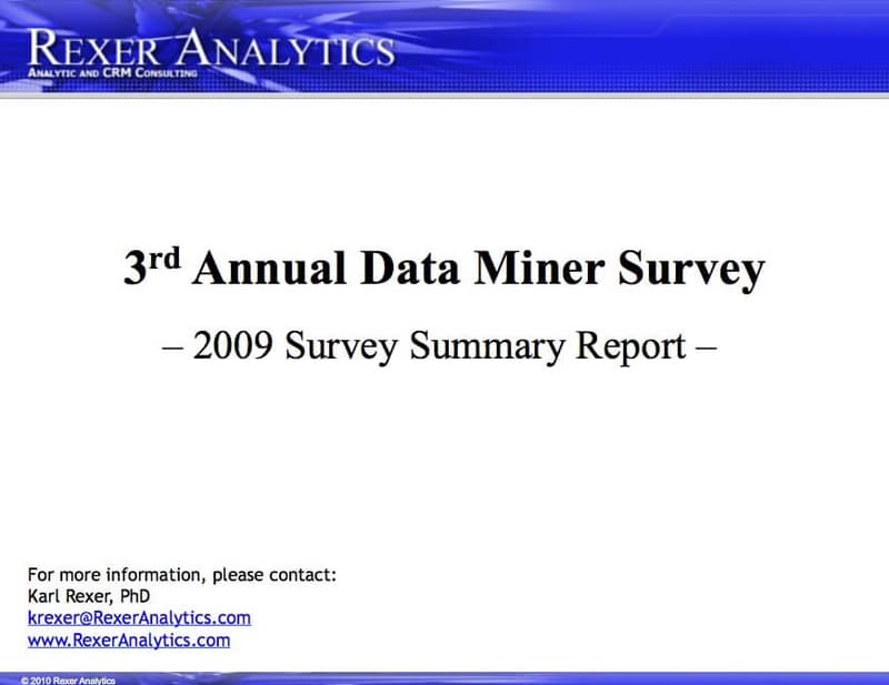 Rexer Analytics - Data Science Survey