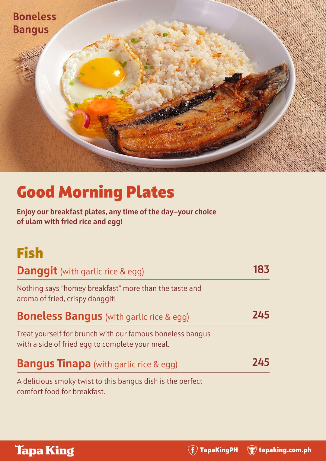 Tapa King Menu