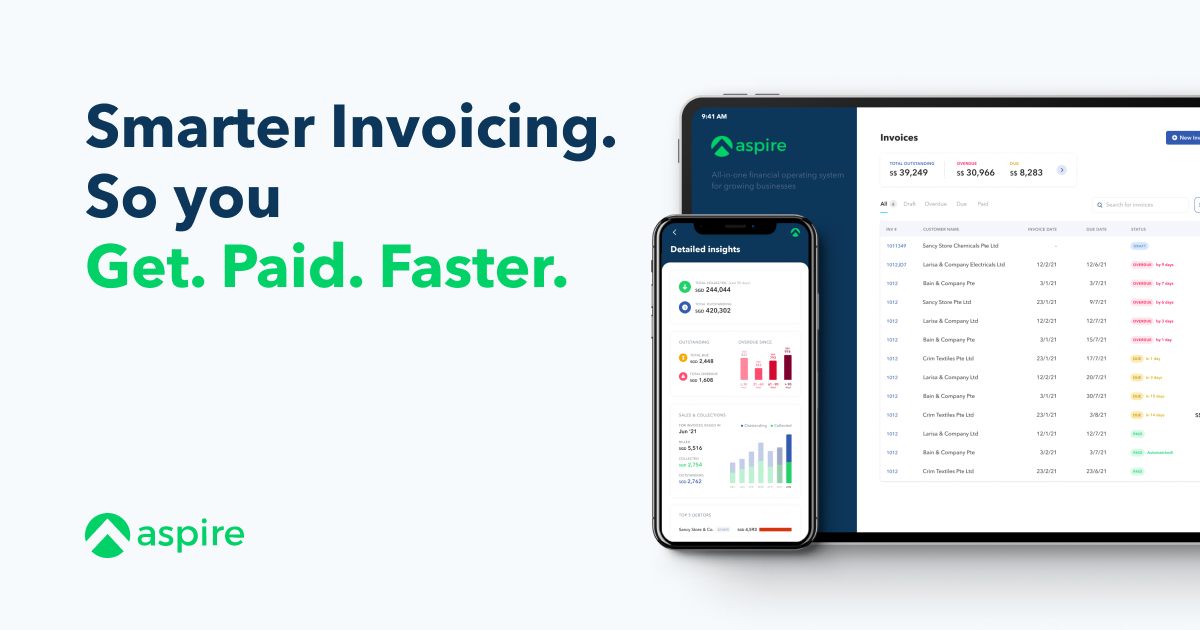 Get paid faster with Aspire invoice management