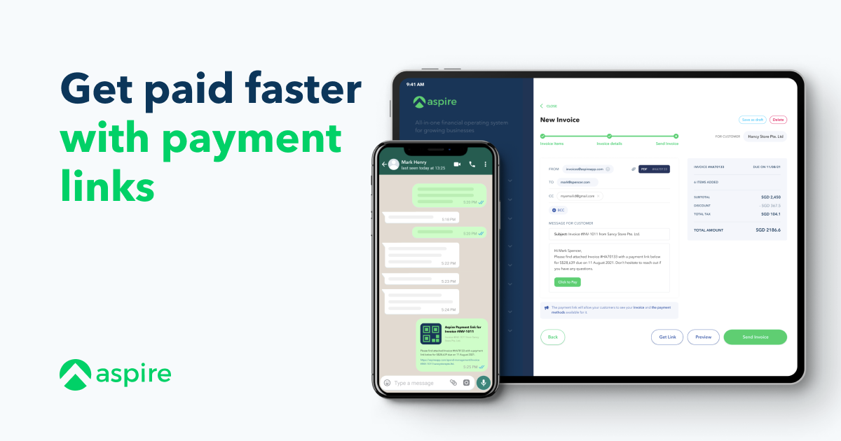 Create customized payment links & get paid, faster! - Aspire Singapore