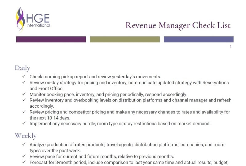 Free Revenue Management Templates | HGE International