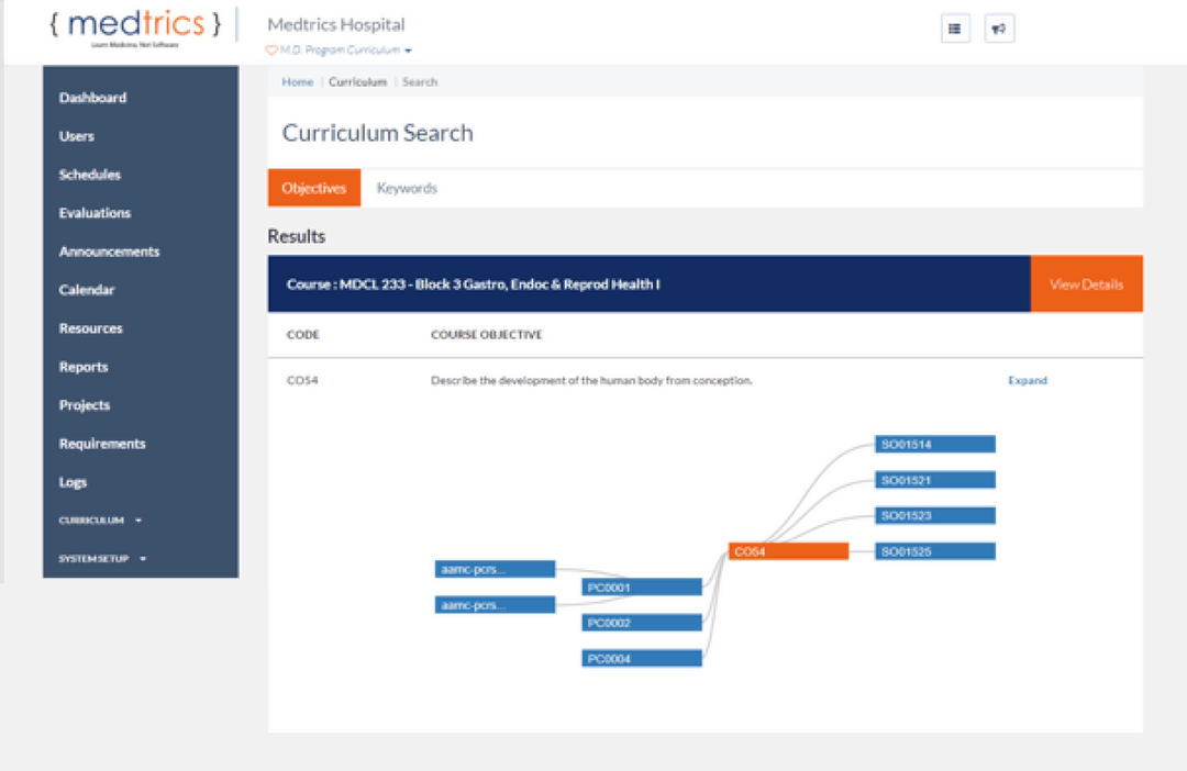 Automated Curriculum Mapping - Features - Medtrics
