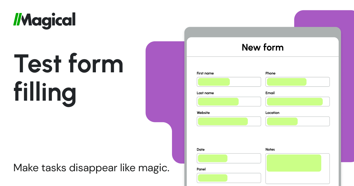 Test form for filling | Magical