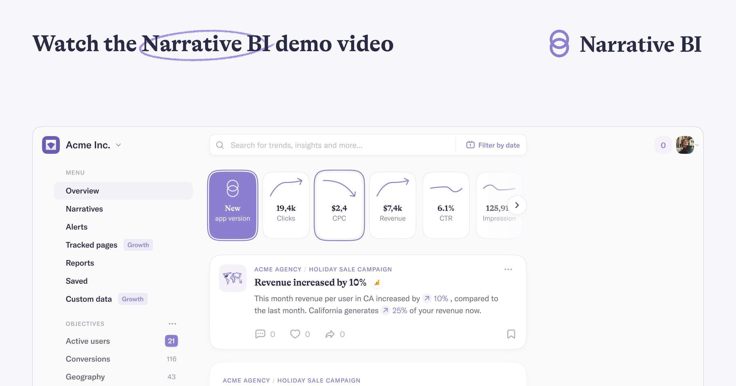 Narrative BI Demo Video