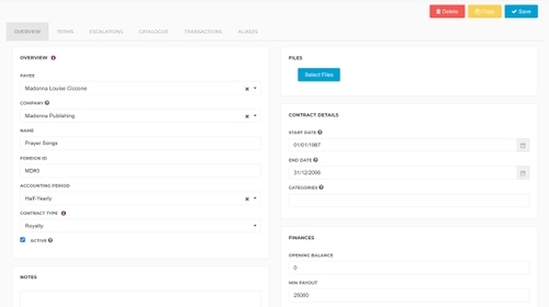 Publishing Royalties Software & Features | Curve Royalty Systems