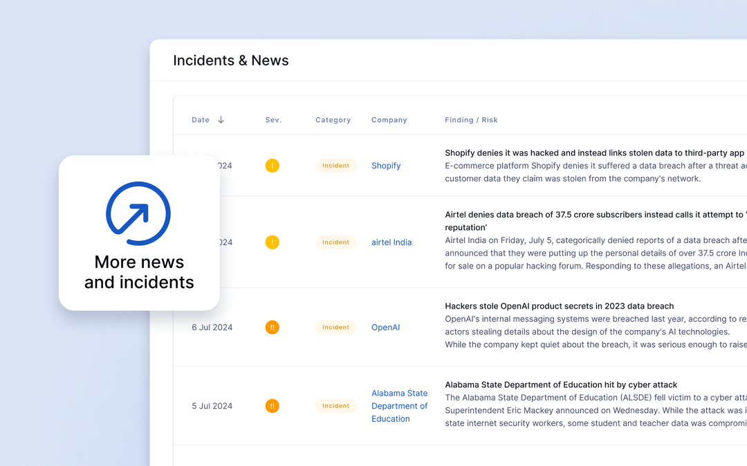 Expanded News and Incident coverage | UpGuard Releases