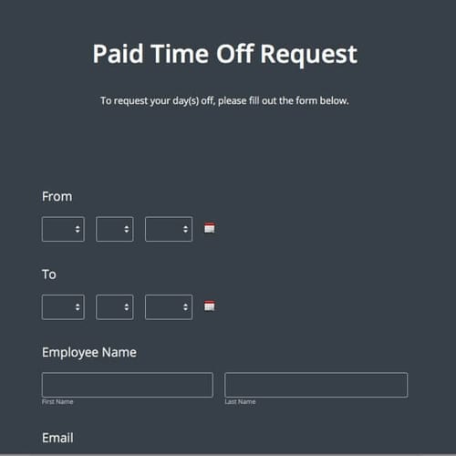 Time-off Request Form | Accept PTO Requests | Formstack