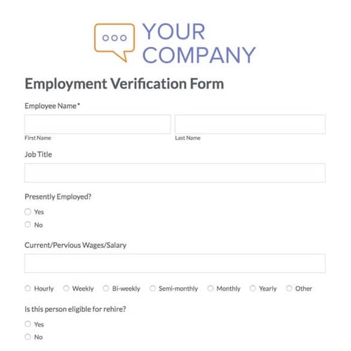 Employment Verification Form Template | Formstack