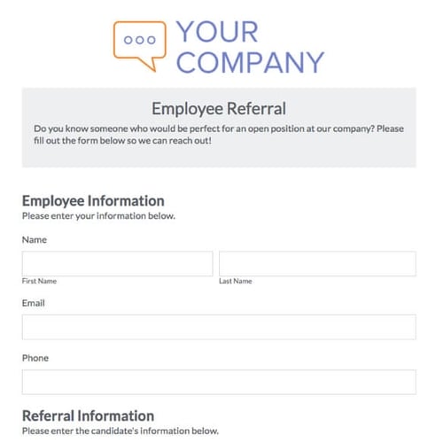 Employee Referral Form Template | Let Employees Help Recruit | Formstack