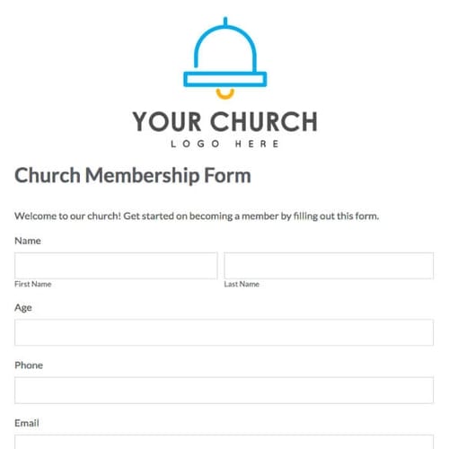 Church Membership Form Template | Fully Customizable | Formstack