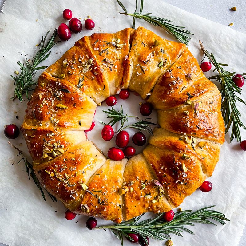 Cranberry Brie Crescent Wreath
