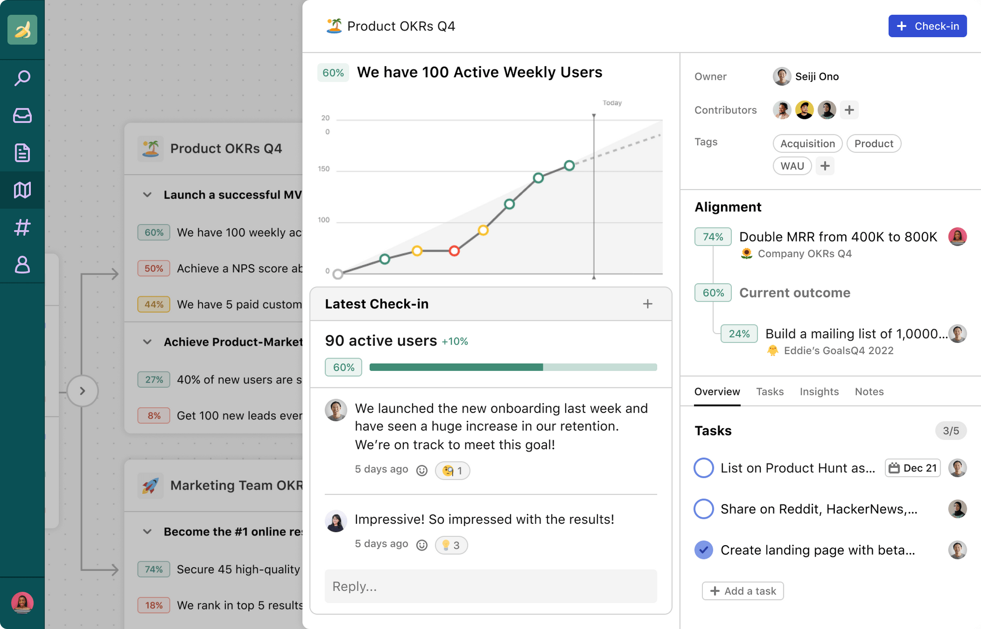 Align your OKRs with the Strategy map | Tability