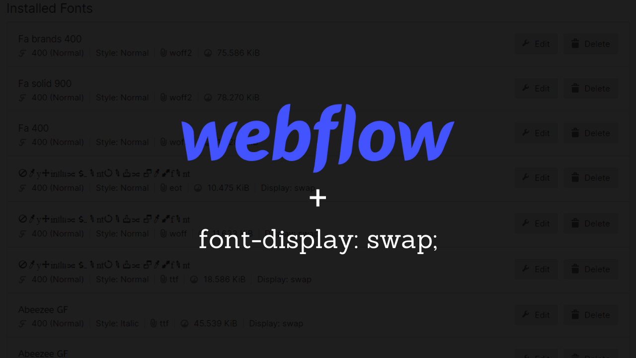 How to Apply Font Display Swap on Webflow