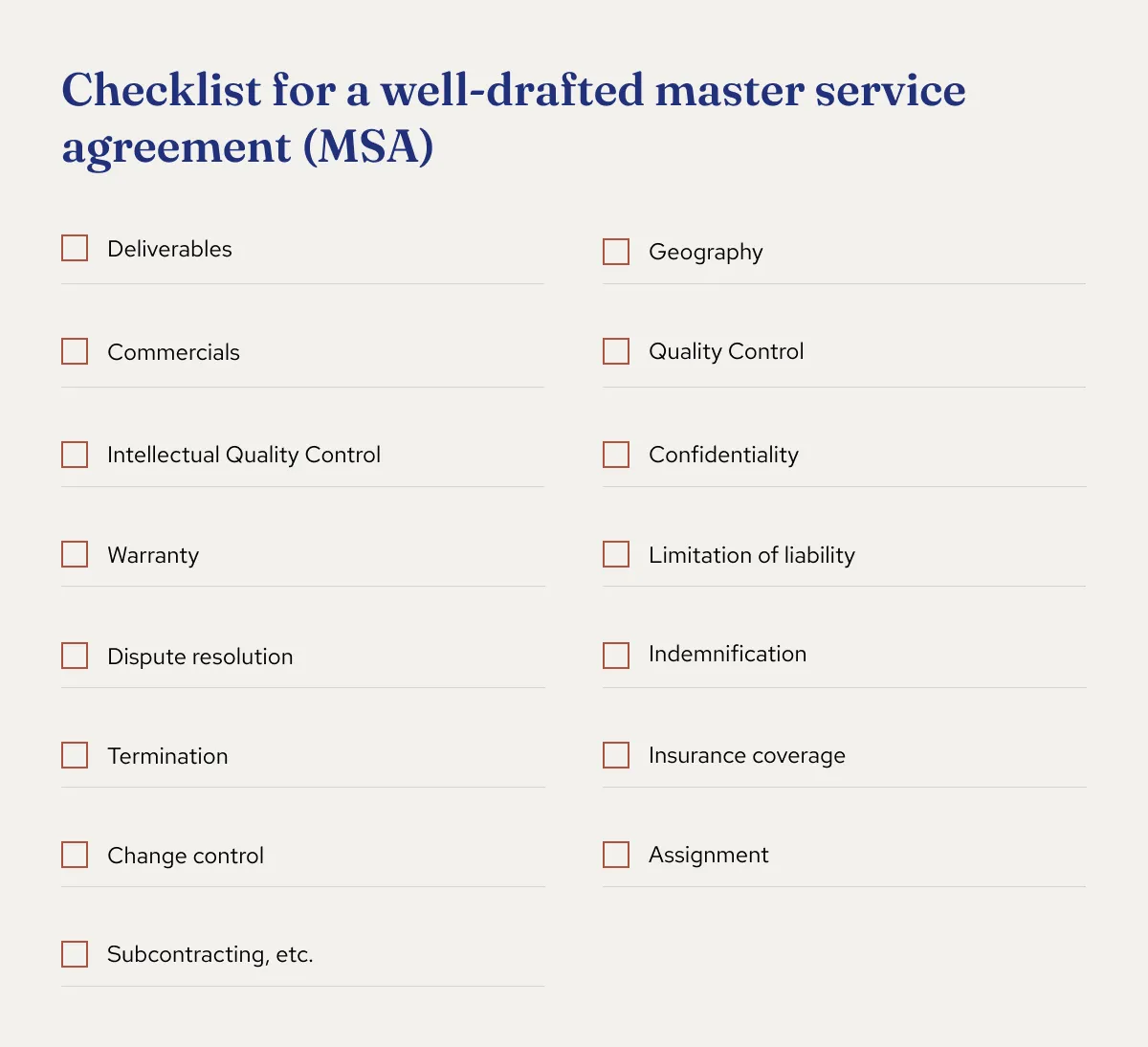 Checklist to a Good Master Service Agreement [+Sample MSA Template]