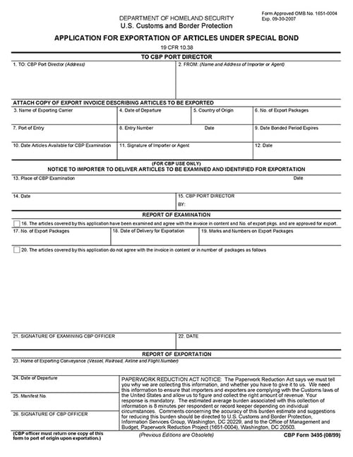 US Customs Forms (PDF) | PCBUS