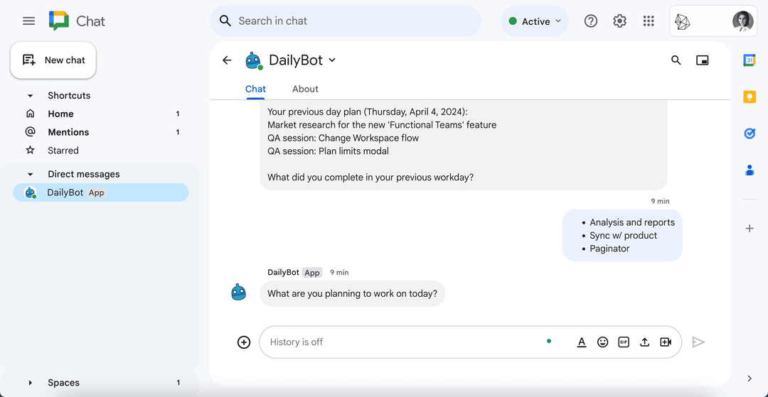 DailyBot | AI-driven workflows for your work chat