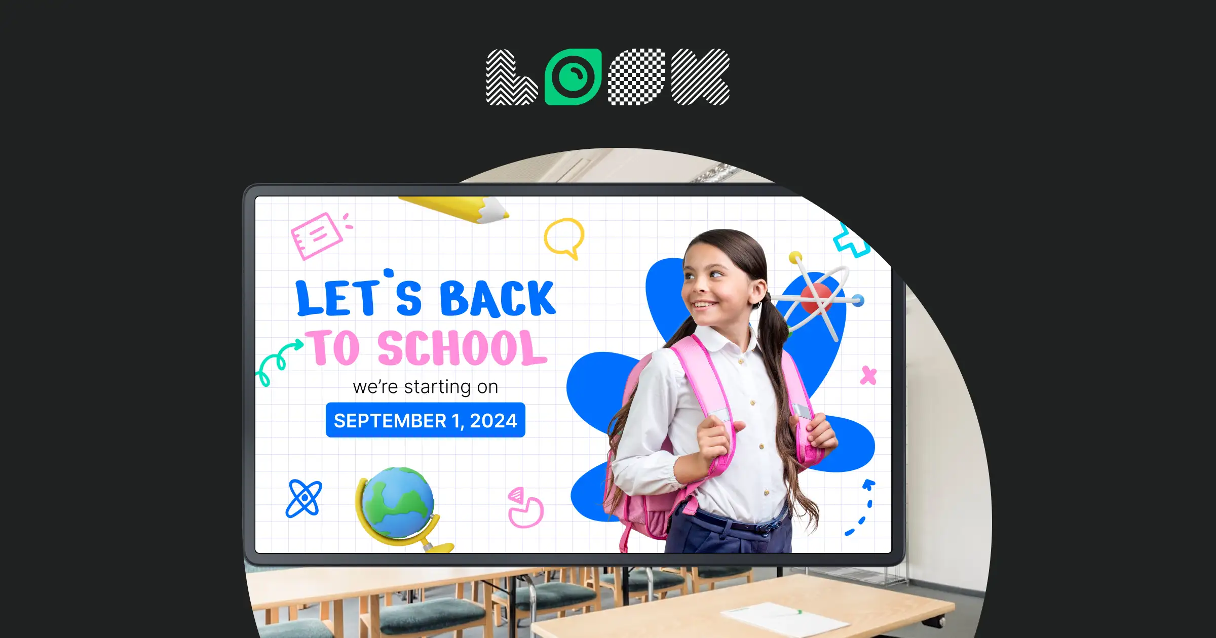 Sinalização digital para escolas - LOOK DS