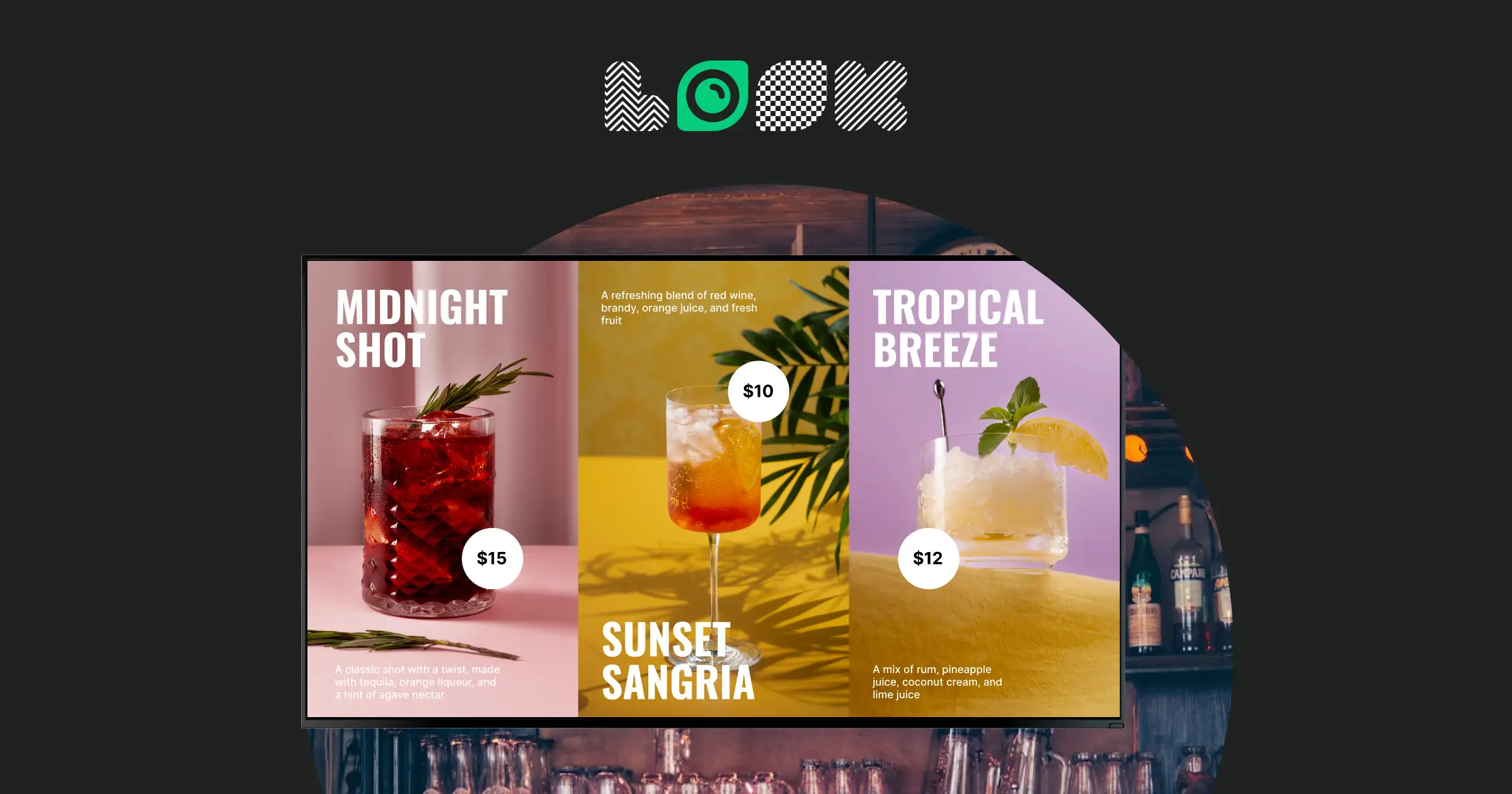 Digital Signage-Menütafeln für Bars - LOOK DS