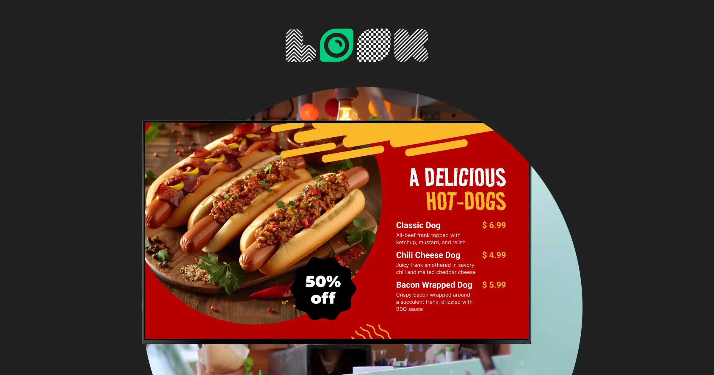 Tableaux de menu à affichage numérique pour food trucks - LOOK DS