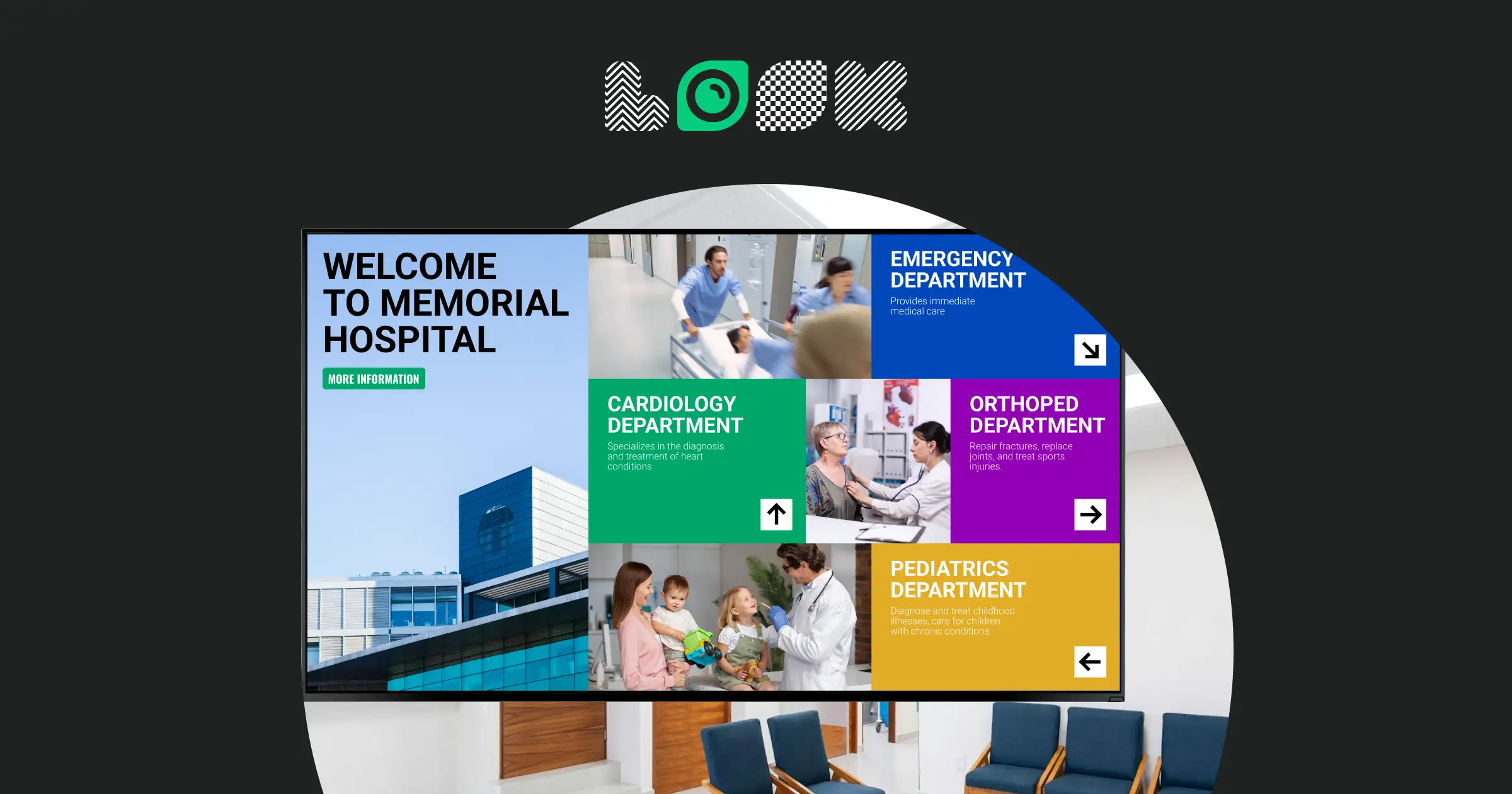 Sinalização digital para hospitais - LOOK DS