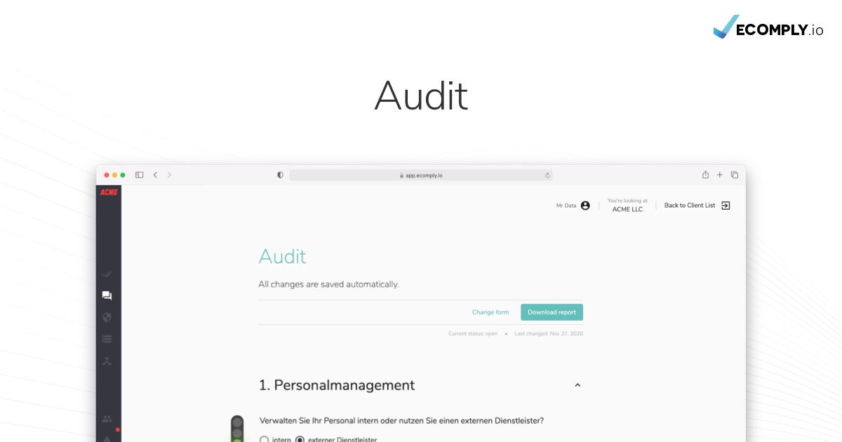 Audit Assistant - ECOMPLY