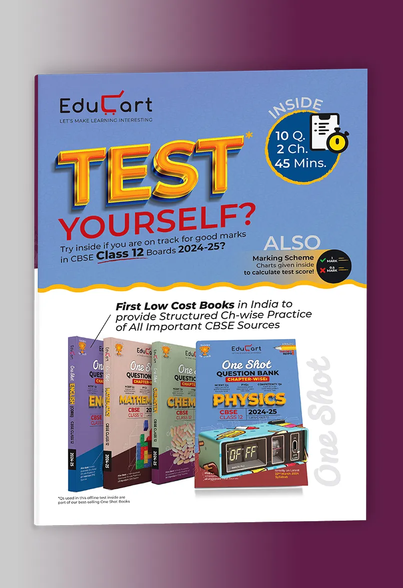 Educart CBSE Class 12 Free One Shot Test Yourself Booklet 2024-25