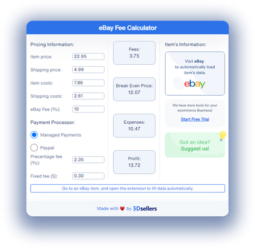 UK eBay Fee Calculator | Calculate eBay Fees & Sell Price