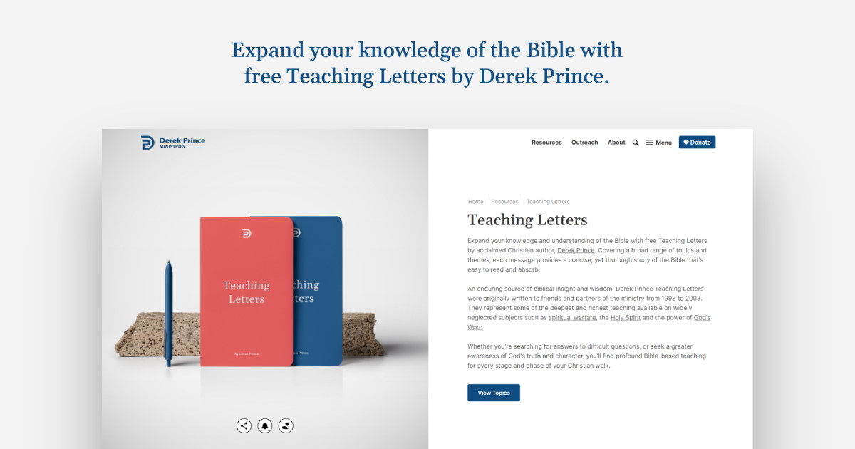 Bible Teaching Letters | Derek Prince Ministries