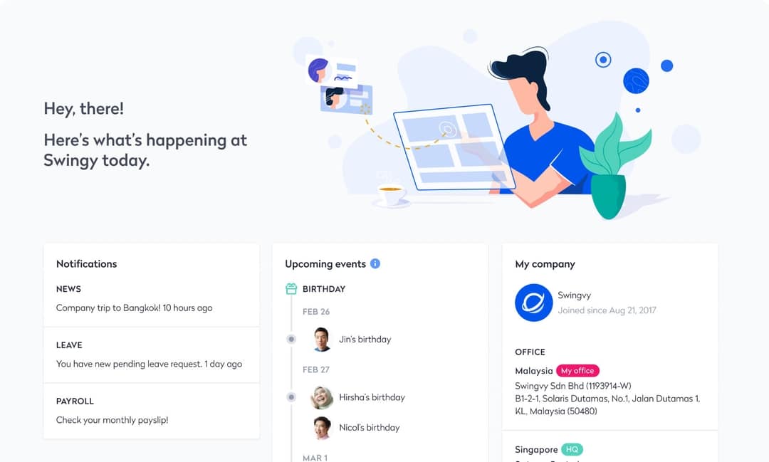 #1 Full-suite HR Software for Singapore SMEs | Cloud HRMS | Swingvy