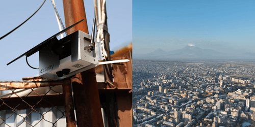 Yerevan's citywide deployment of Node-S air quality sensors!
