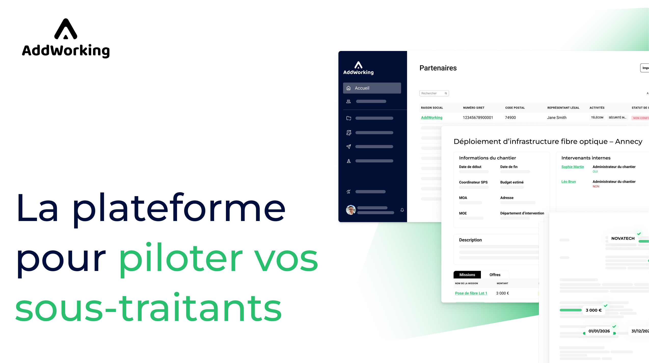 AddWorking - Plateforme de gestion des sous-traitants