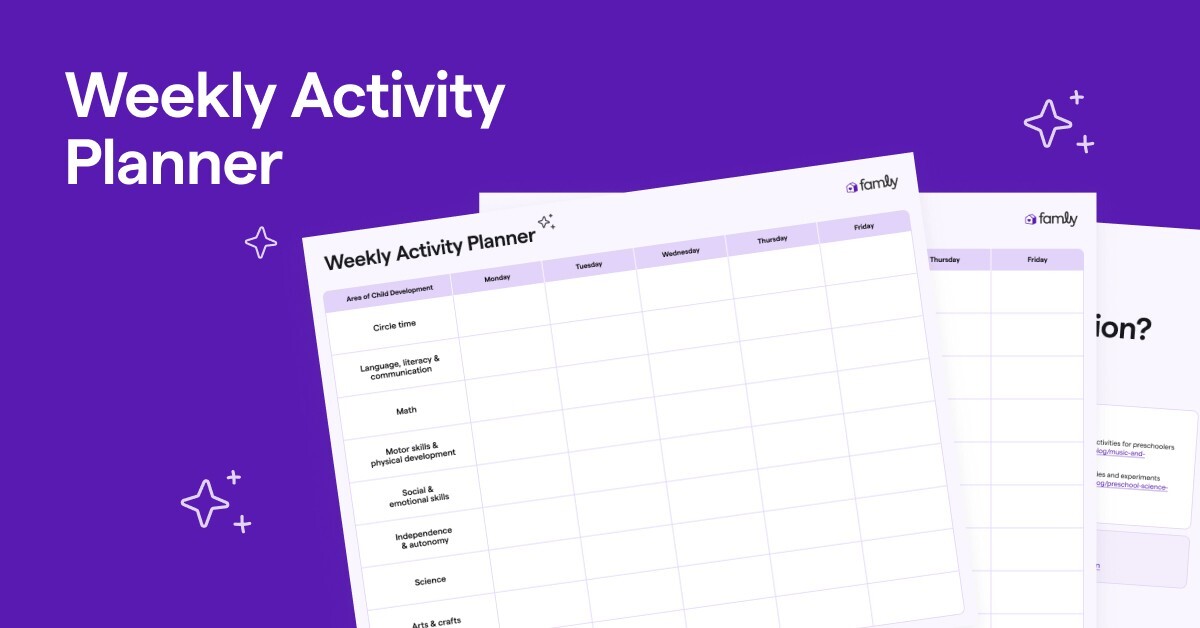 Free template: Weekly Activity Planner | Famly