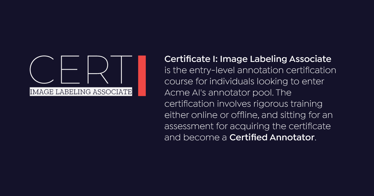 Acme AI | Certificate I: Image Labeling Associate