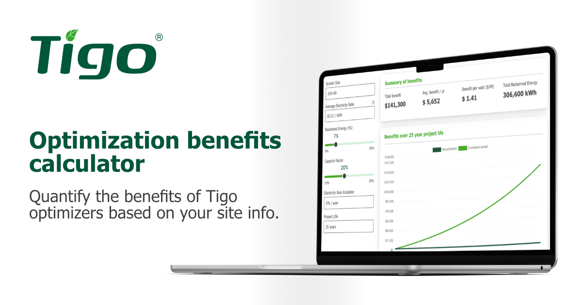 Solar Optimizer Benefits Calculator | Tigo Energy