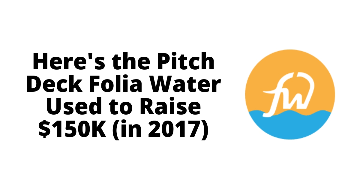 The Pitch Deck Folia Water Used to Raise $150K