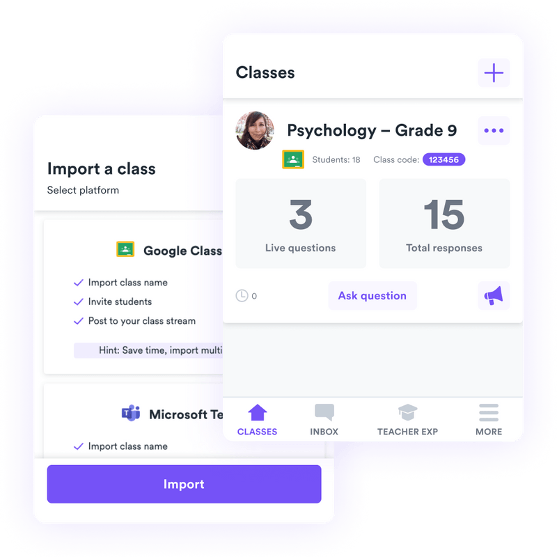Ziplet Features | Student Check Ins and Exit Tickets