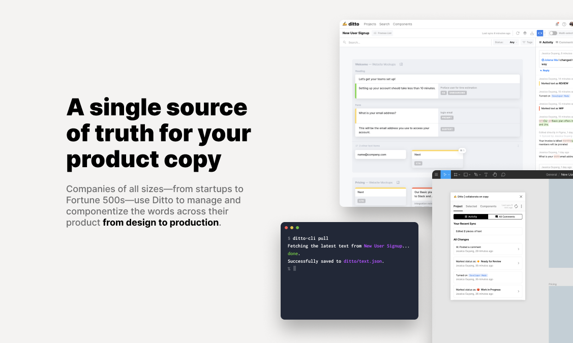 Ditto | Manage copy from design to production