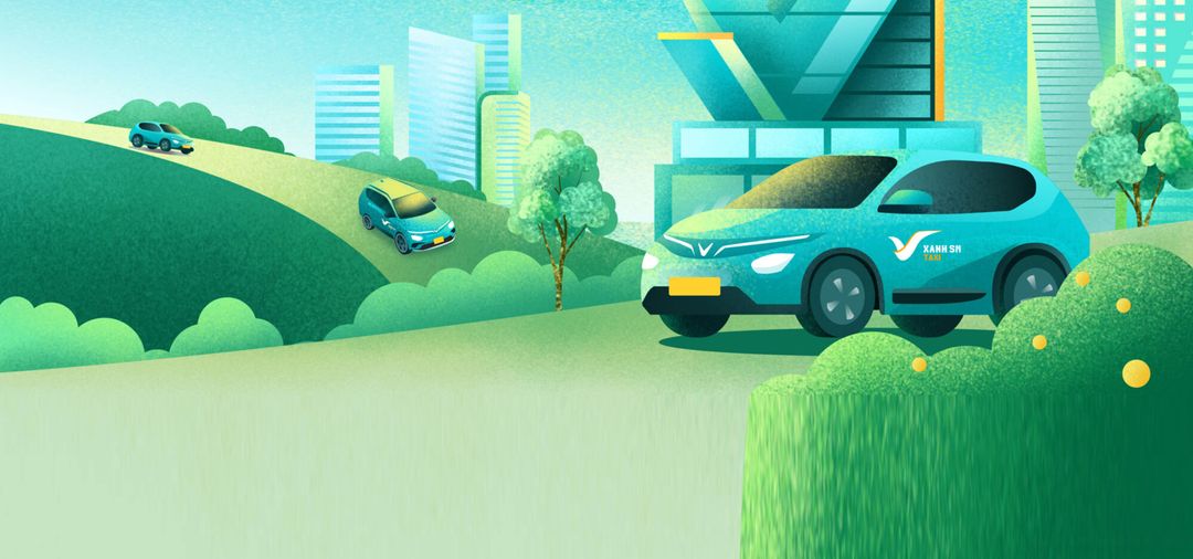 Xanh SM Taxi branding | The cyan fleet in service