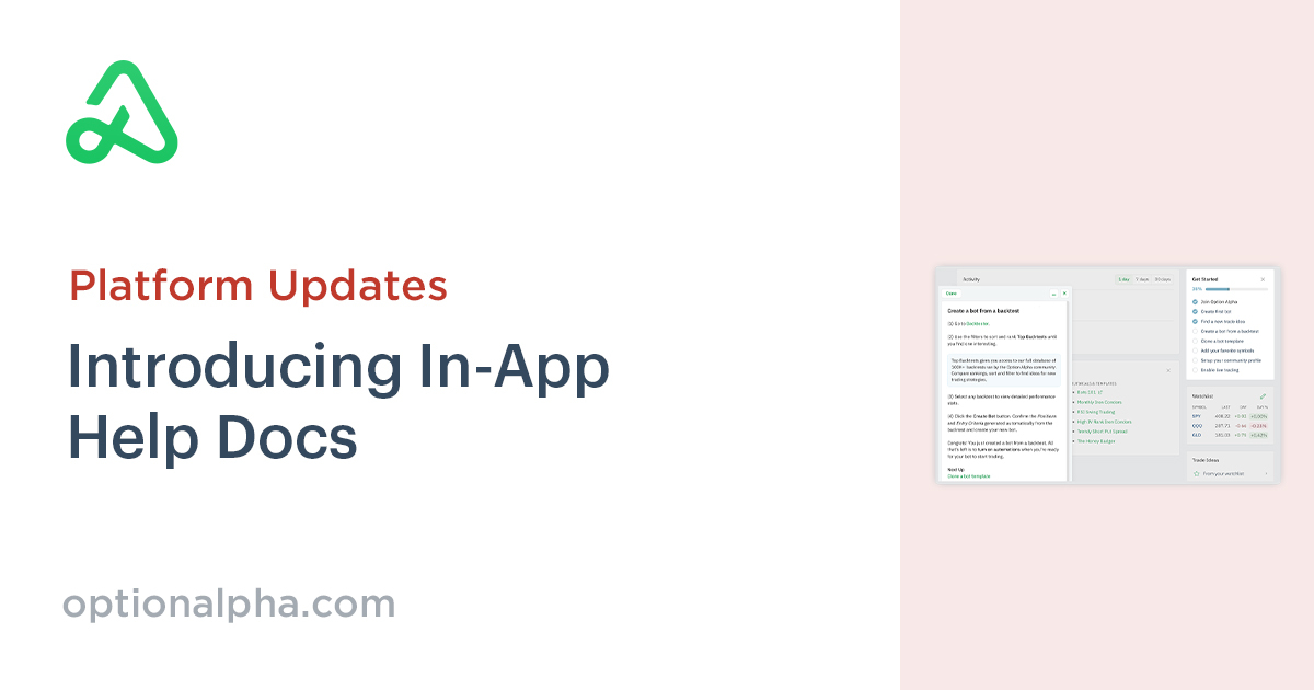 In-App Help Docs | Option Alpha