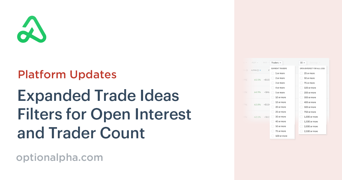 Filter Trade Ideas: Open Interest & Trader Count