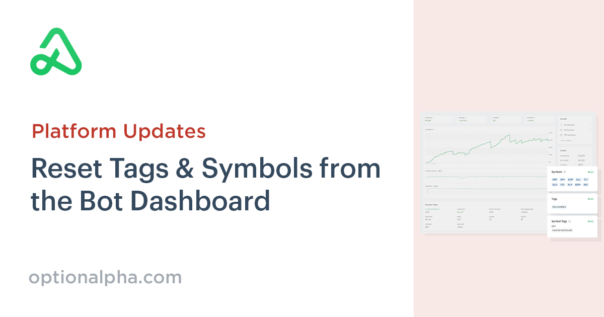 Reset Tags & Symbols from Bot Dashboard