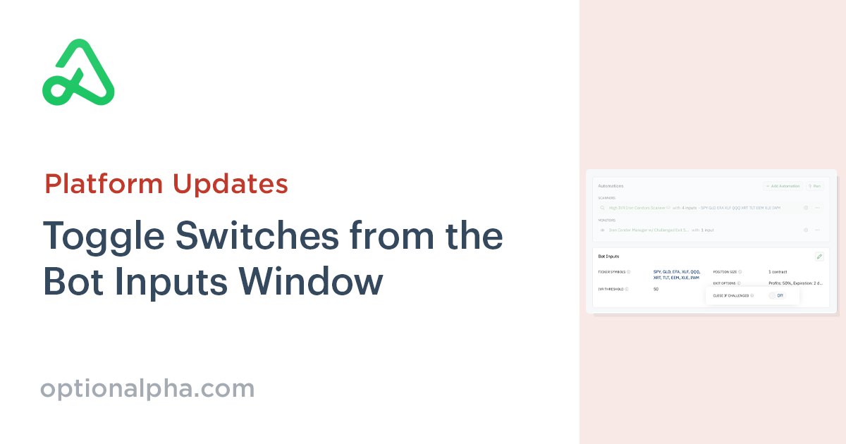 Toggle Switches from the Bot Inputs Window