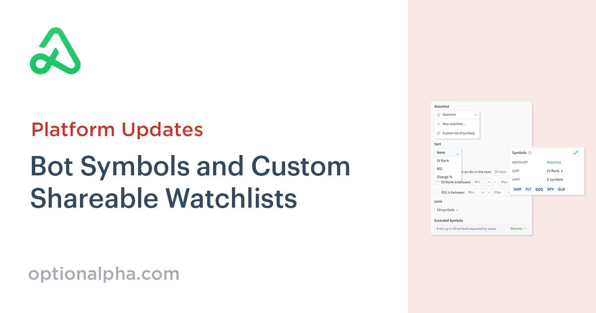 Bot Symbols & Custom Shareable Watchlists