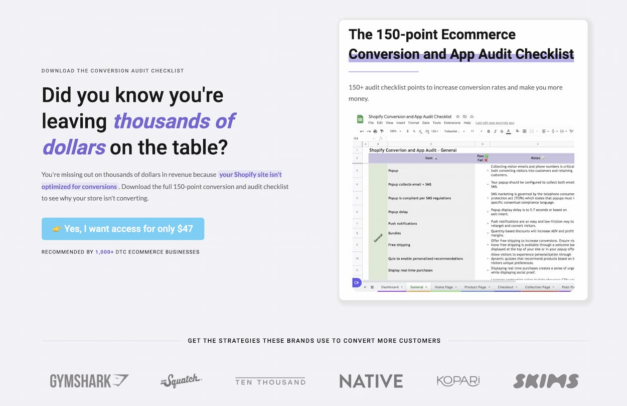 300-Point Shopify Conversion Optimization Checklist